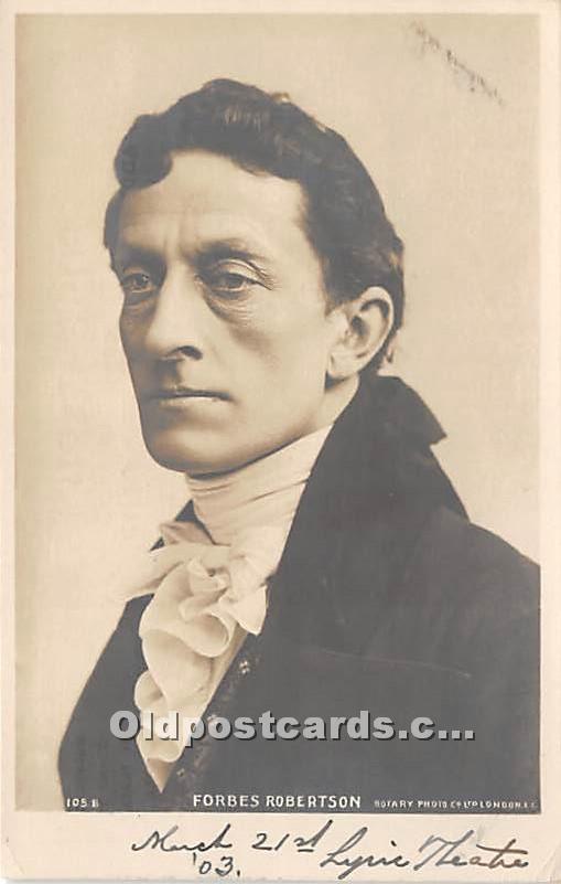 Forbes Robertson Lived 1853 - 1937 Theater Actor / Actress Unused ...