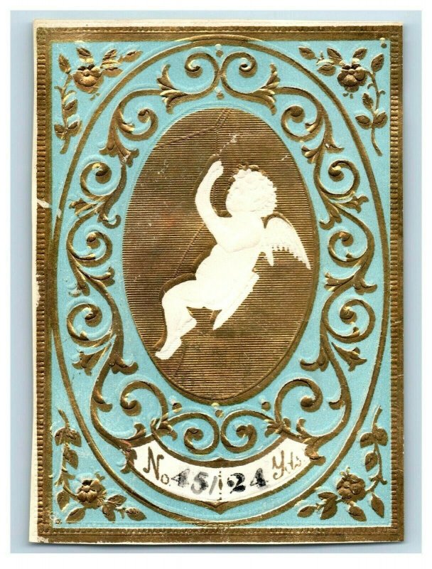 1870s-80s Dresden Fabric Label Cherub Angel Fab! P227 | Ephemera ...