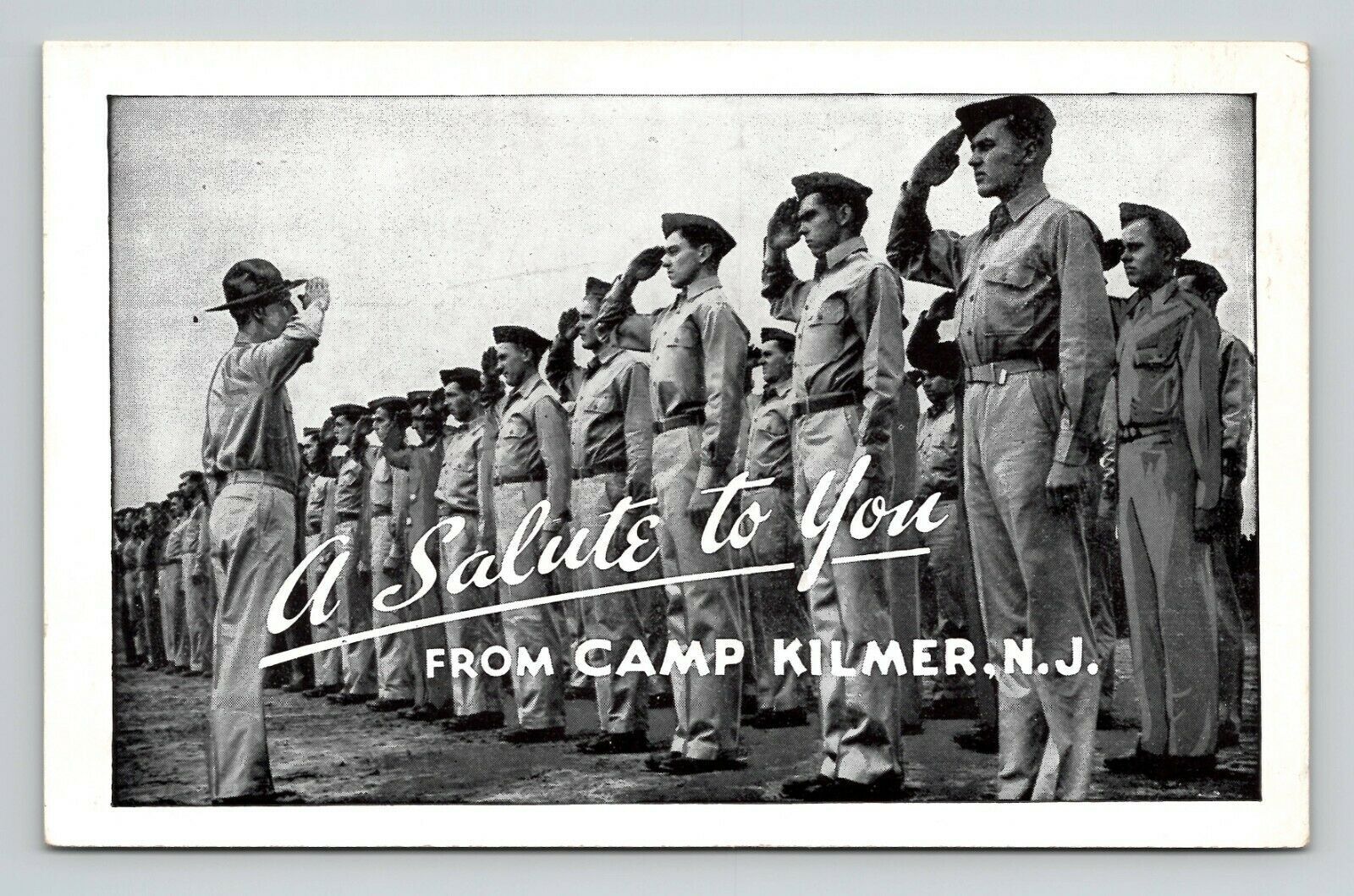 Postcard Vintage A SALUTE TO YOU From Camp Kilmer U.S. ARMY WWII New ...