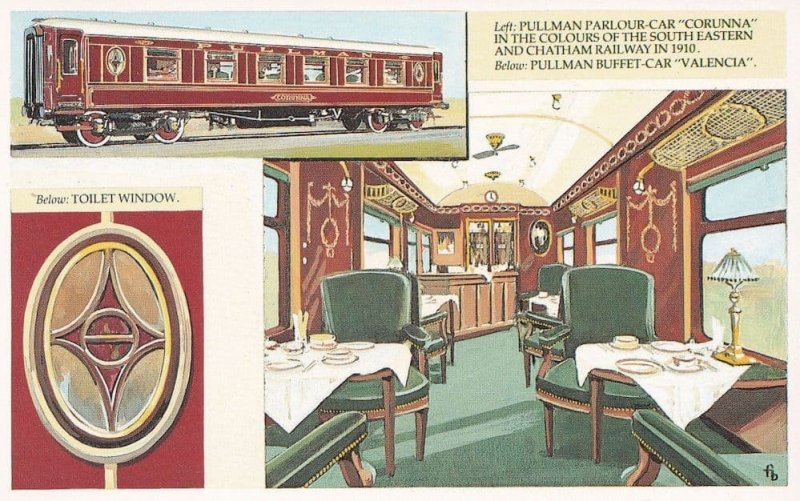 Pullman Buffet Train Car Valencia Corunna Chatham Railway Postcard ...