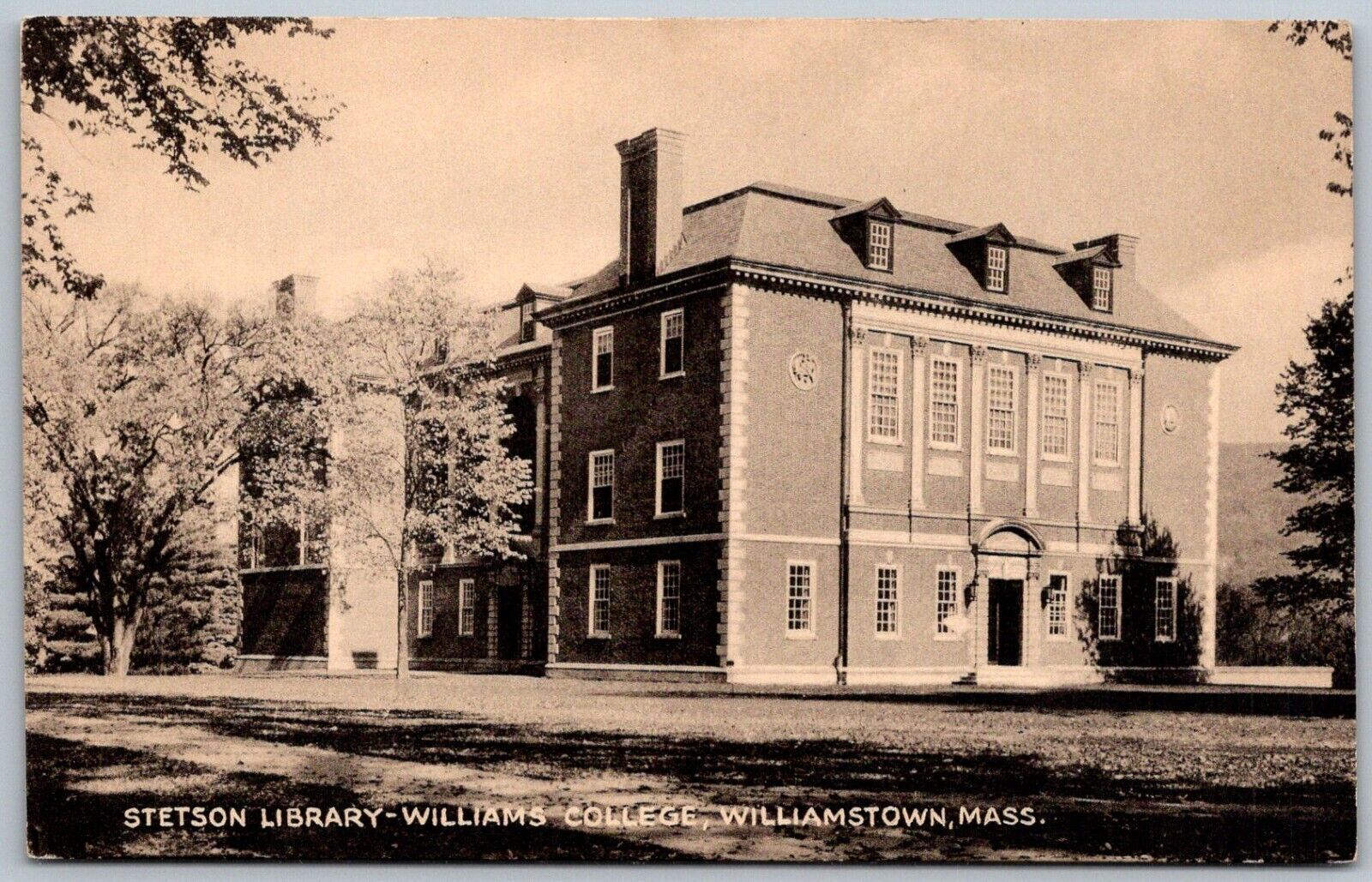 Williamstown Massachusetts 1940s Postcard Stetson Library Williams ...