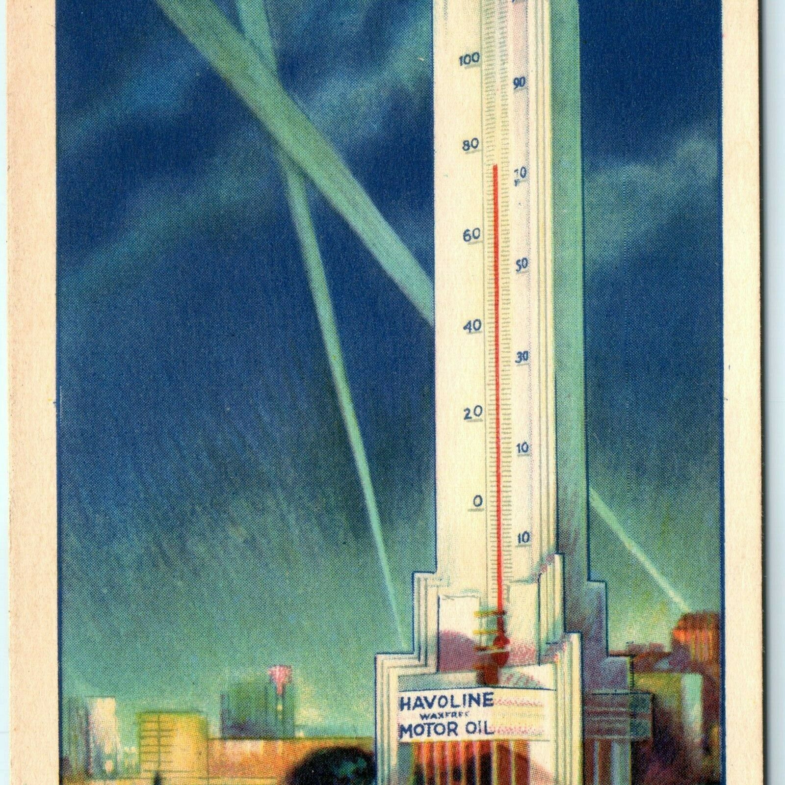 1933 Chicago 1933 Fair Havoline Thermometer Motor Oil Indian Refining ...
