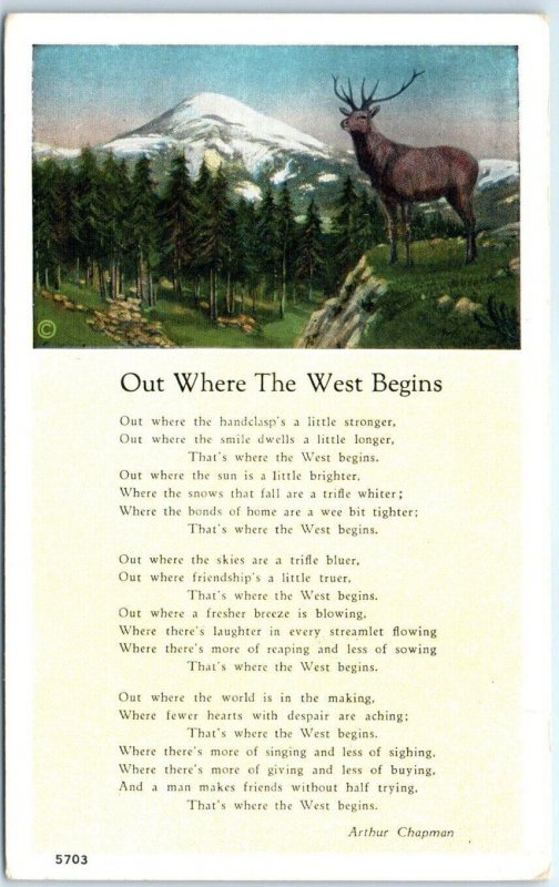 Postcard - Out Where The West Begins Poem with Art Print | Other ...
