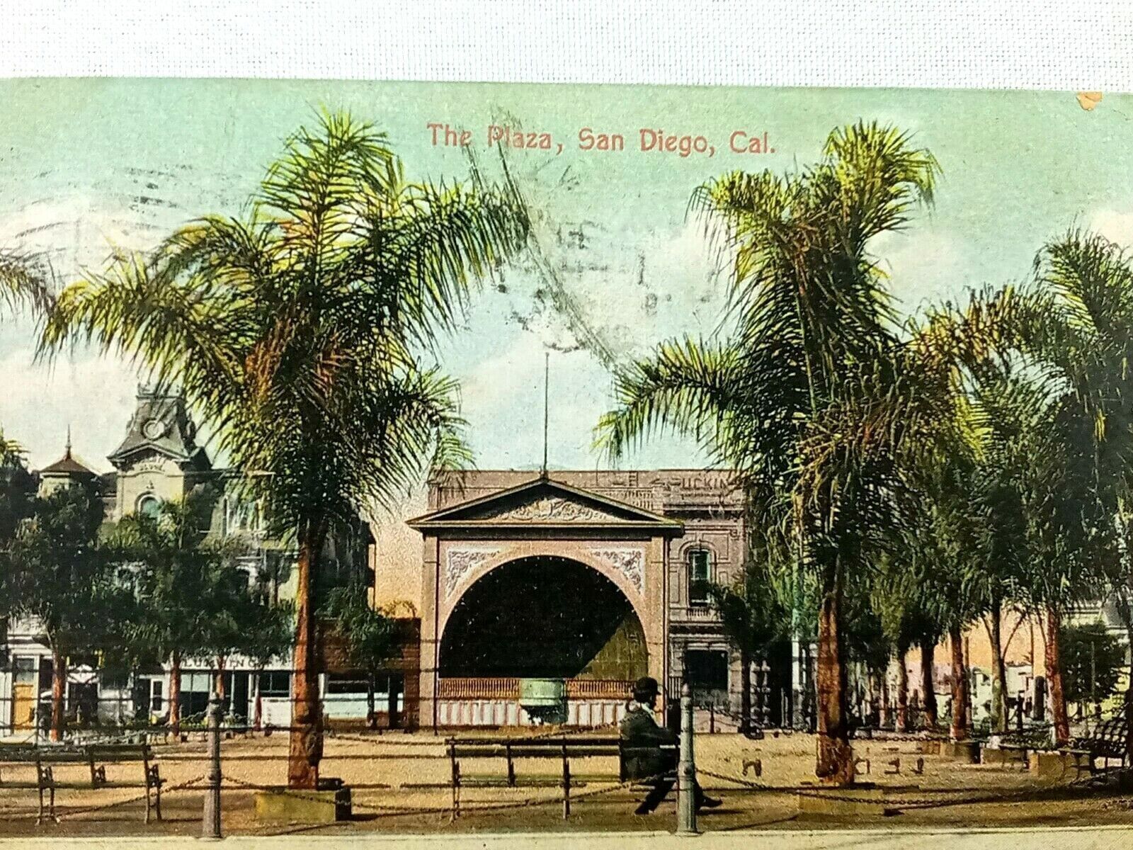 Vintage Postcard 1908 The Plaza San Diego CA California Pub. Newman 1 ...