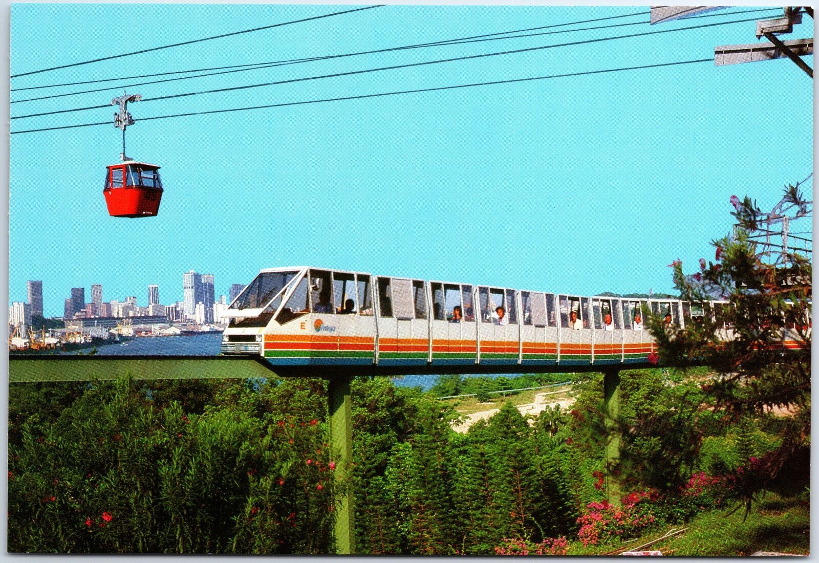Vintage Continental Size Postcard the Mono Railway at Sentosa Singapore ...