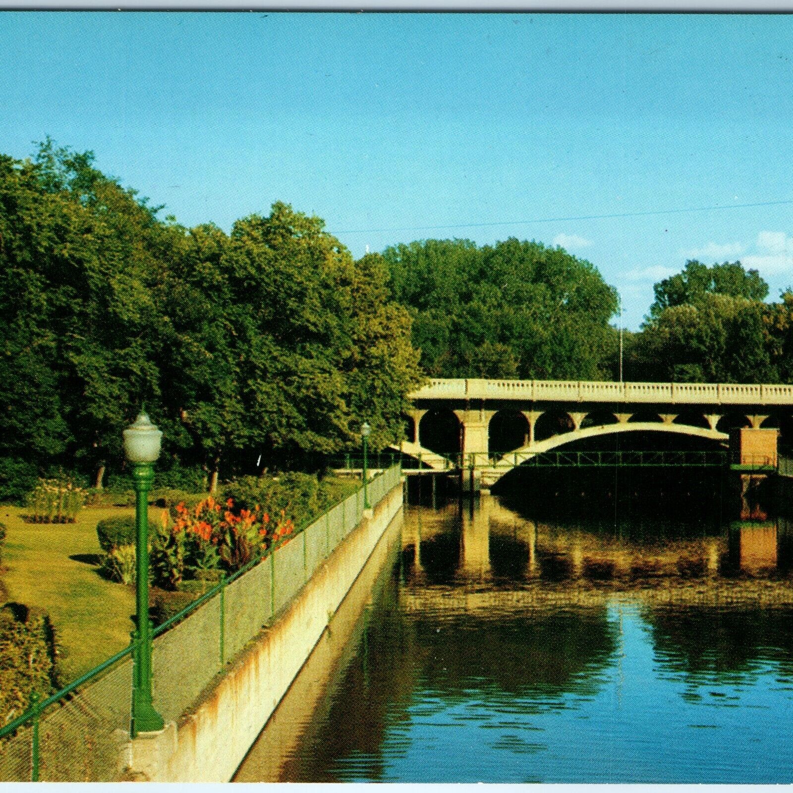 1957 Mason City, IA Pennsylvania Ave Bridge Concrete Arch Chrome Photo ...