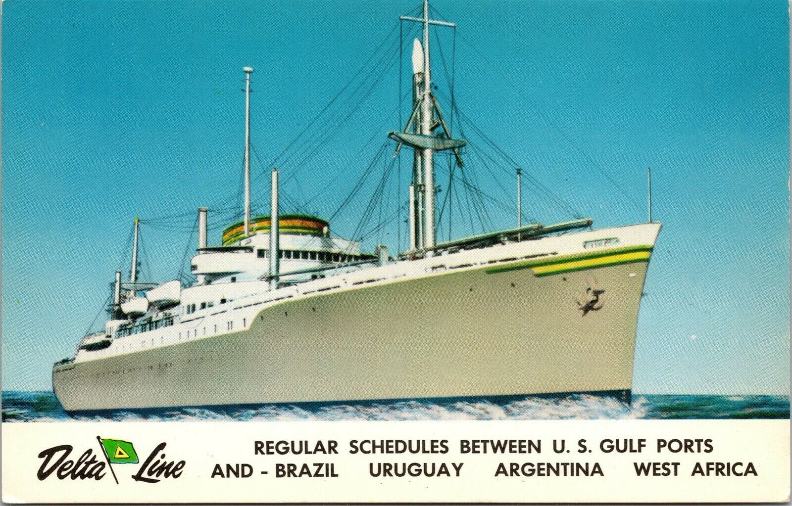 Vtg Delta Line Ocean Liner from New Orleans to Brazil Uruguay Argentina ...