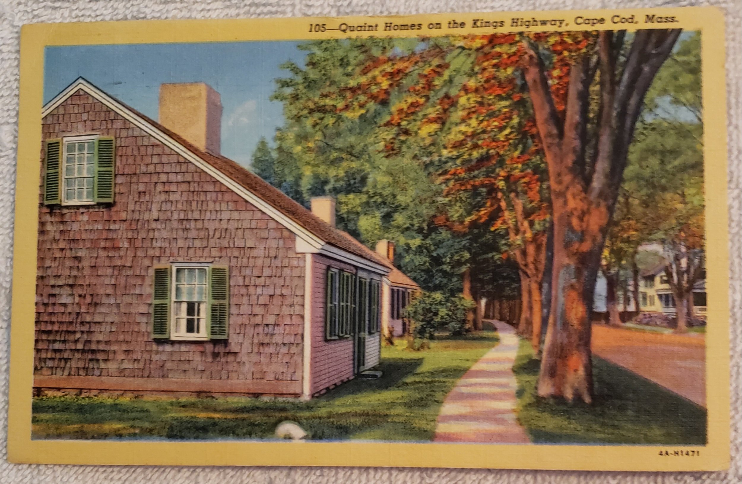 Vintage Linen: Homes on Kings Highway, Cape Cod, Mass. Curteich ...
