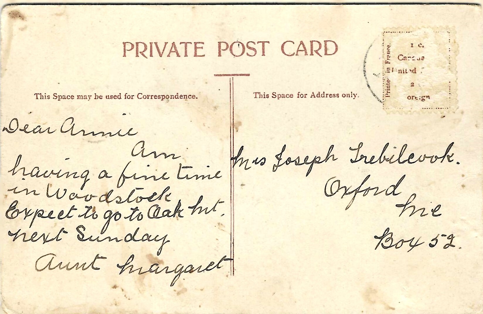 Main street, Woodstock, New Brunswick, Canada, divided back postcard ...