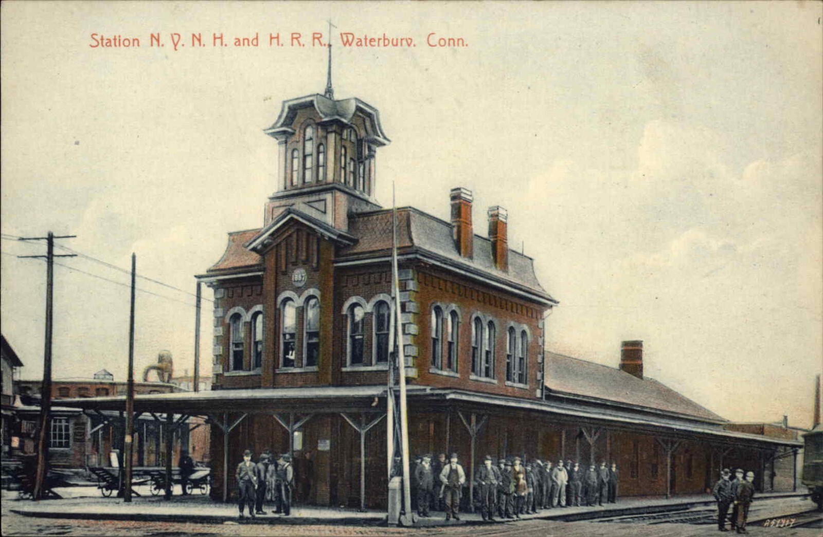 Waterbury CT NYNH HRR Station Train Depot People 1900s-20s Vintage ...