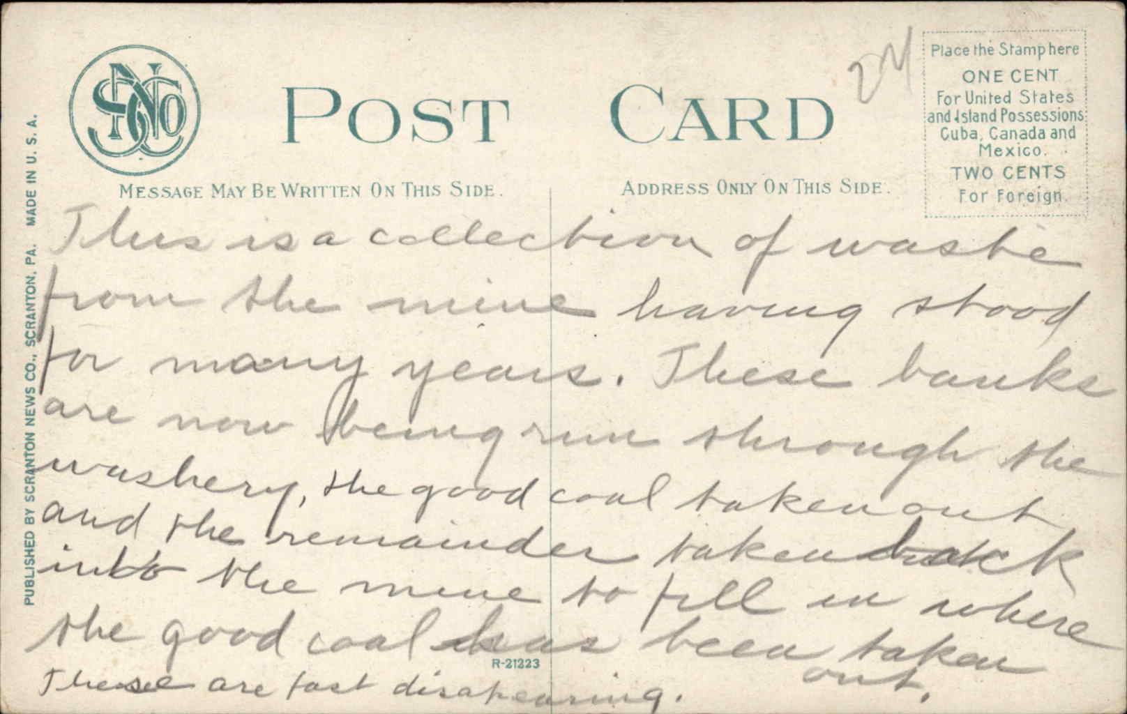 PA Pennsylvania Coal Mine Burning Culm Pile c1900-20s Vintage Postcard ...