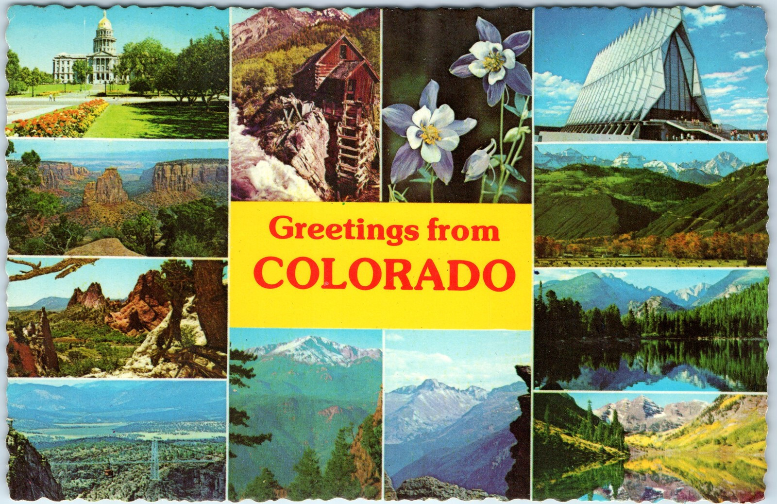 c1970s CO, Colorado Greetings from Multi Chrome Photo Collage 4x6 PC ...