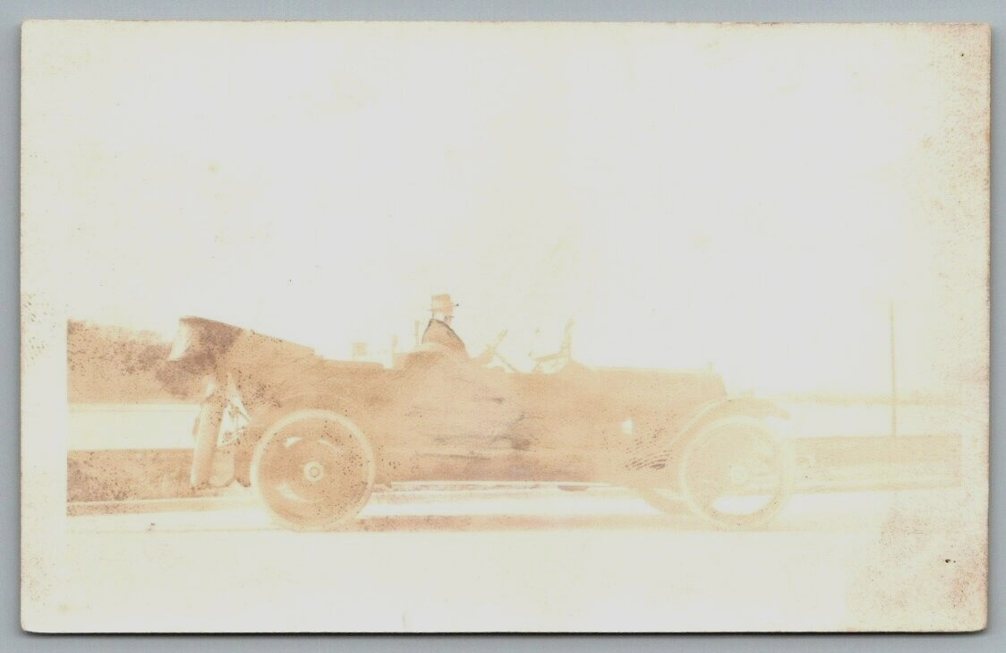 RPPC Man Driving Model T Ford Paper Mill on River Real Photo c1910 ...