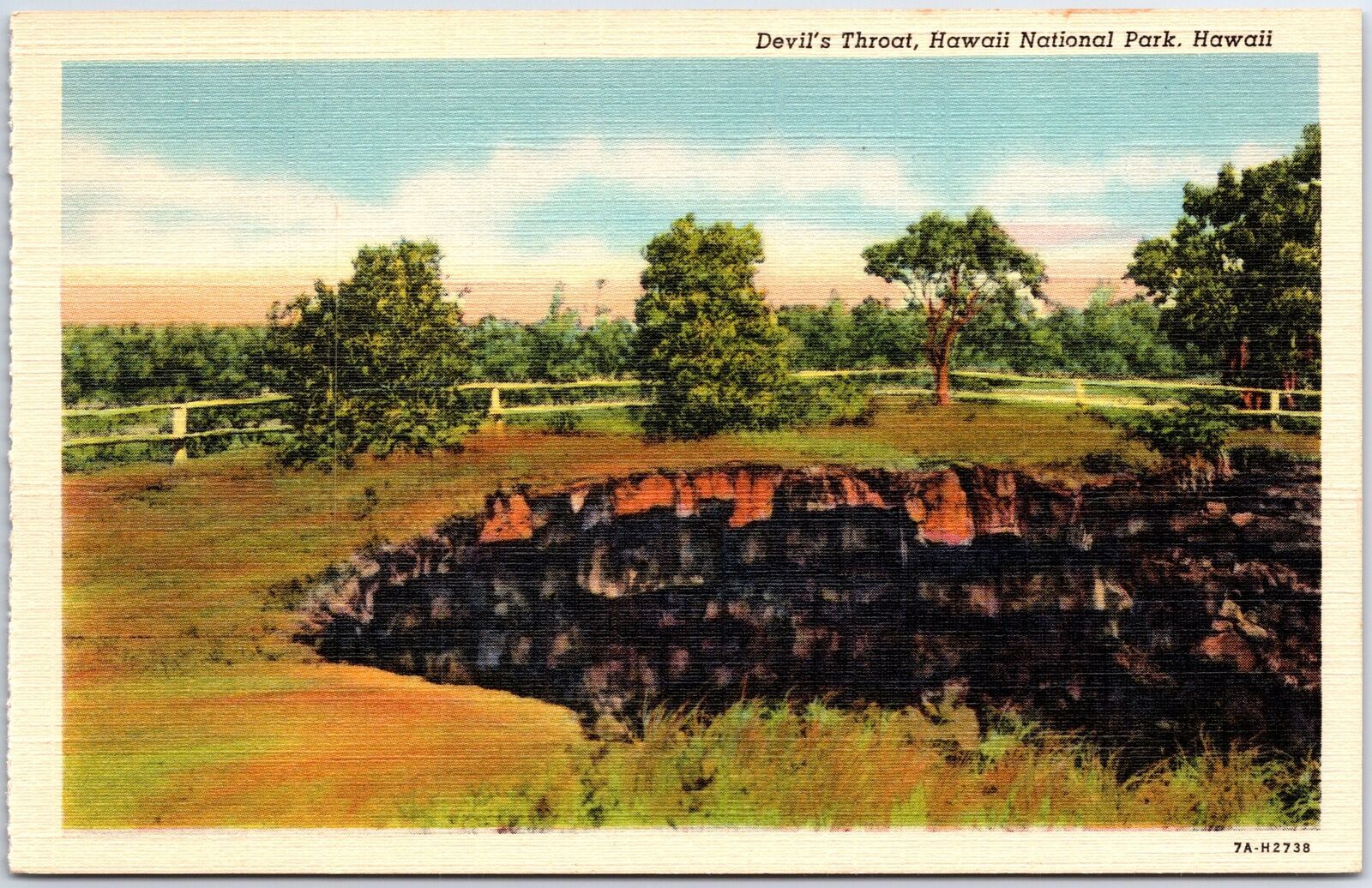 Vintage Postcard Devil's Throat at Hawaii National Park Hawaii Early C ...