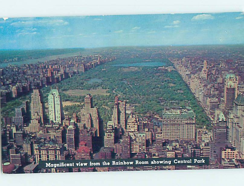 Pre-1980 Park View From Restaurant in Rockefeller Center New York City ...