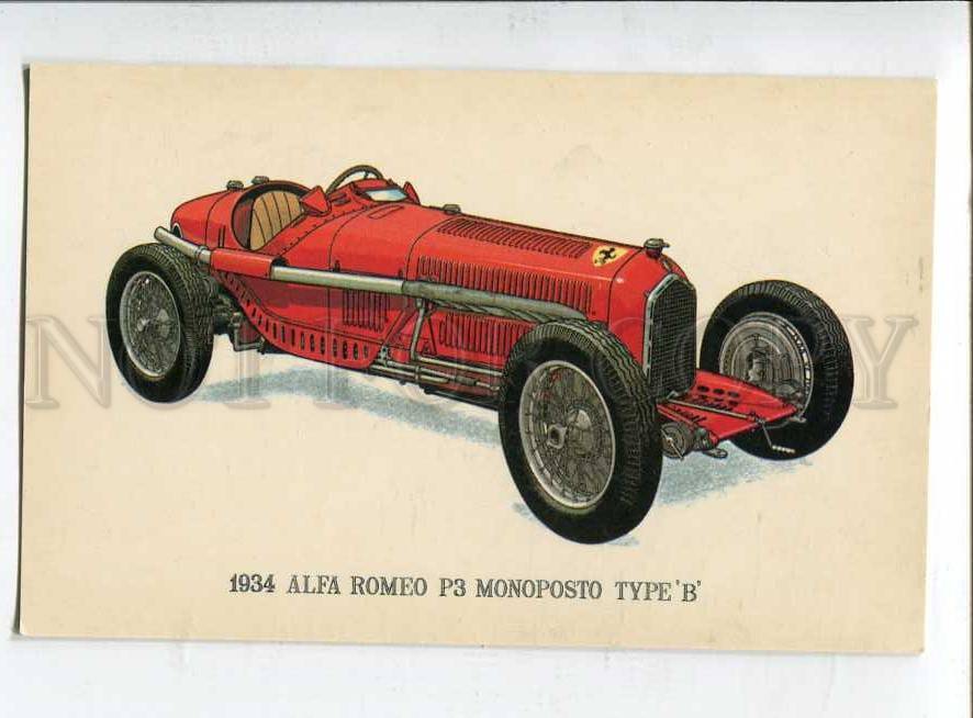 416216 1934 year Alfa Romeo P3 monoposto Type B sport CAR Old postcard ...