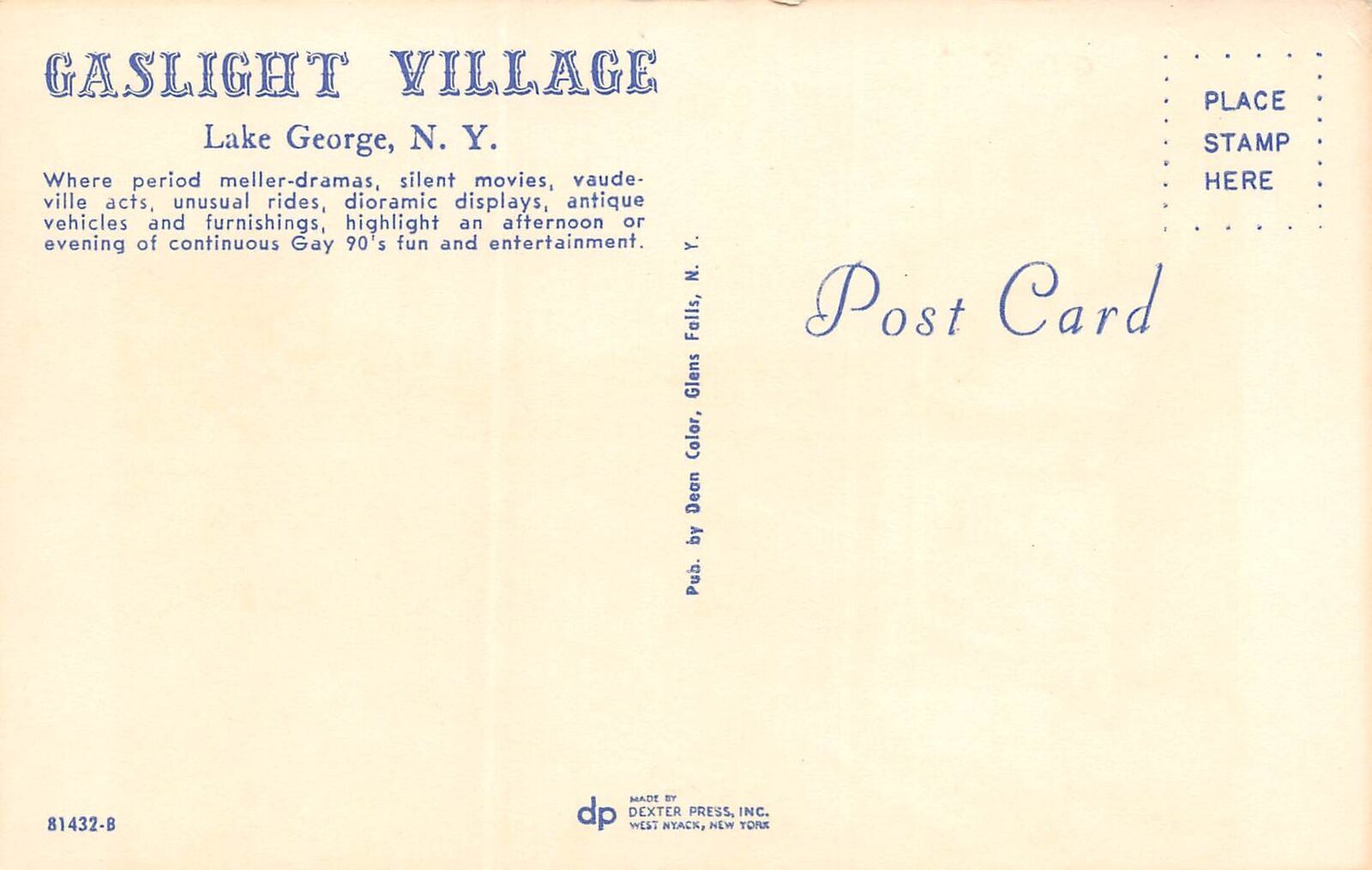 Lake George New York Gaslight Village, Multi-View Chrome Vintage ...