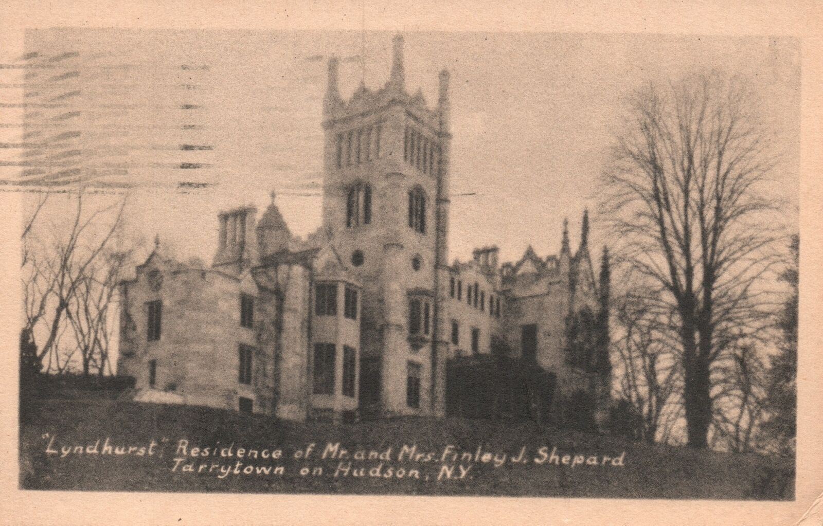 Vintage Postcard 1929 Lyndhurst Residence Mr. & Mrs. Finley Hudson New ...