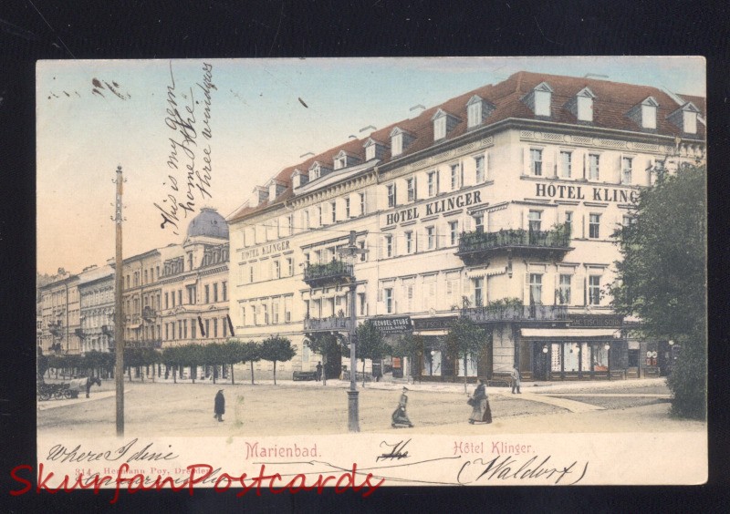 Marienbad Germany Hotel Klinger German Antique Vintage Postcard ...
