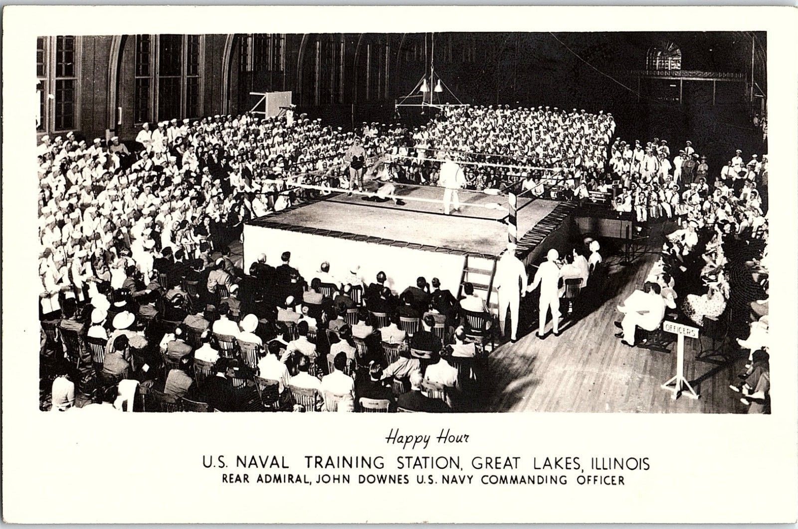 C.1940's RPPC WWII Naval Training Station Boxing Ring Postcard P126 ...