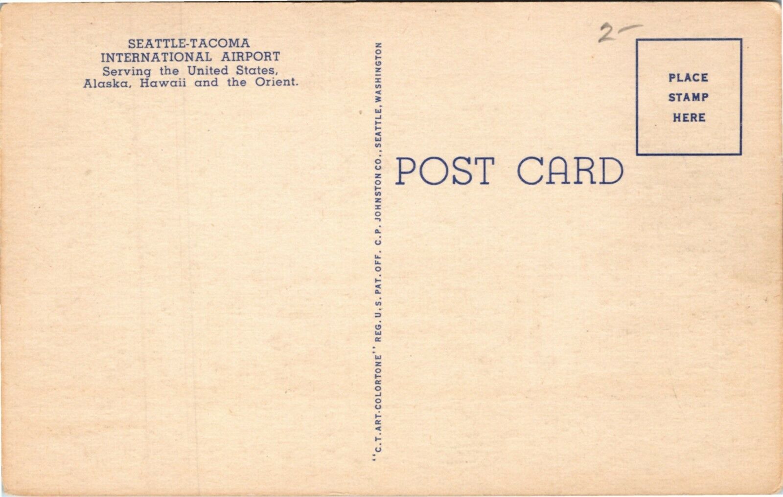 Postcard WA The New Seattle Tacoma International Airport LINEN 1940s ...