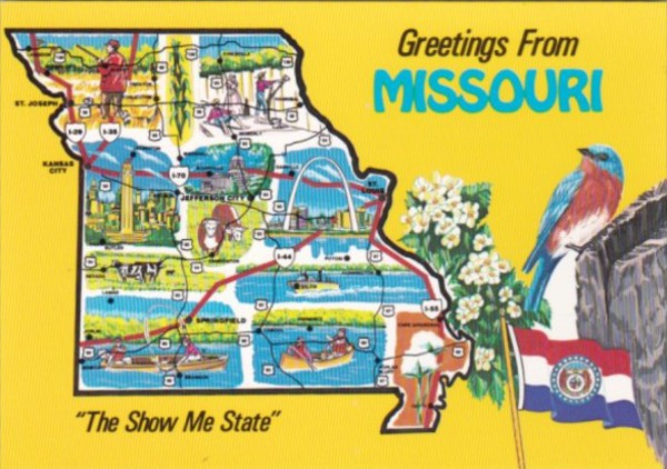 Greetings From Missouri The Show Me State With Map | Topics - Greetings ...