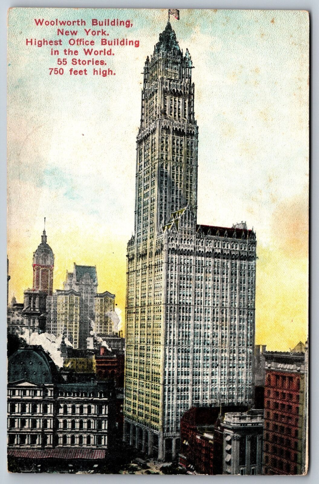 Vintage Postcard Woolworth Building Highest Office Building in the ...