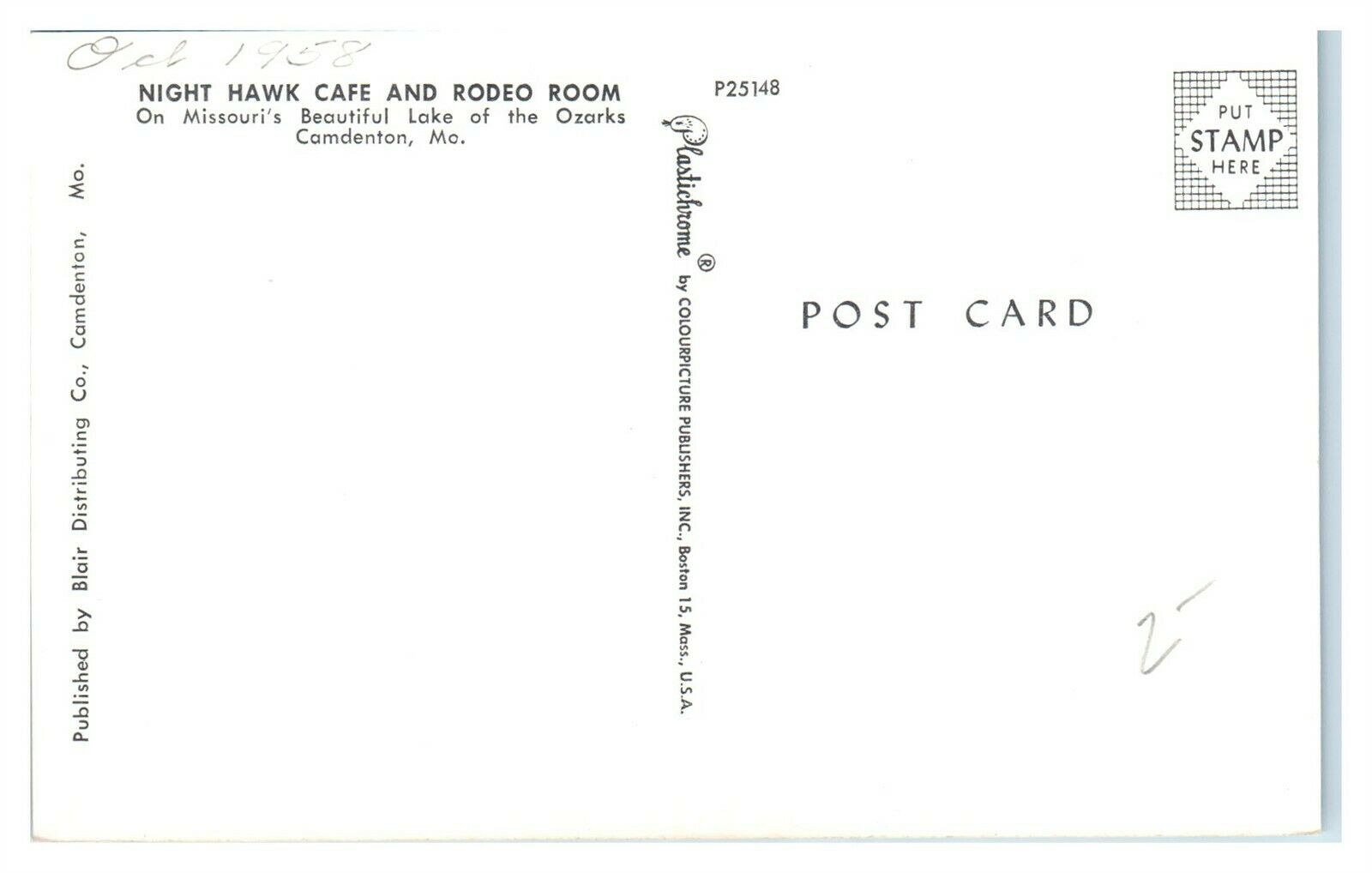 1950s Night Hawk Cafe and Rodeo Room, Camdenton, MO Postcard *6L20 ...