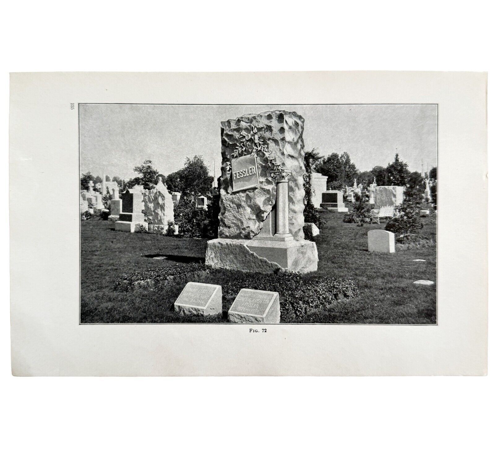 Grave Tombstone Architecture Example 1899 Victorian Art Drawing ...