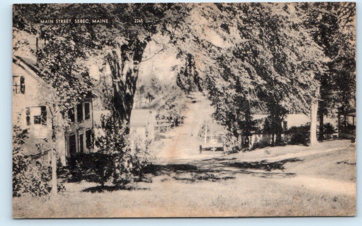 SEBEC, Maine ME ~ MAIN STREET Scene c1930s Piscataquis County Postcard ...
