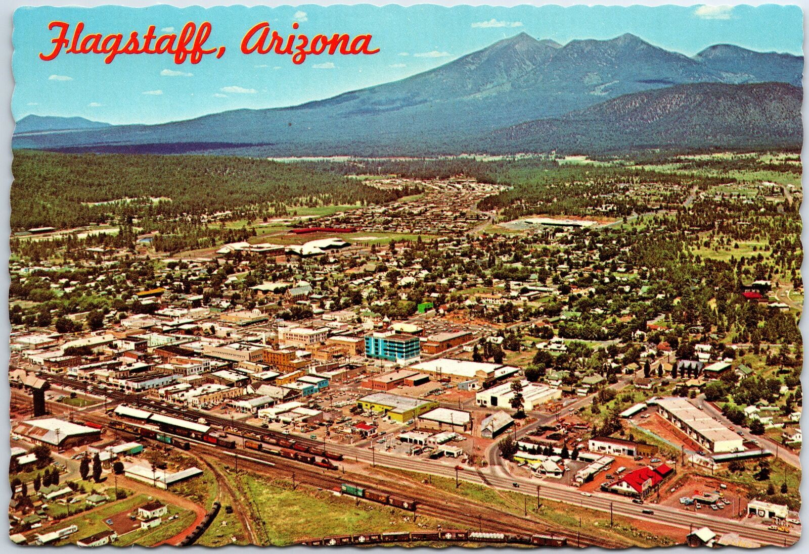 Vintage Continental Size Postcard MID - 1960s Aerial View of Flagstaff ...