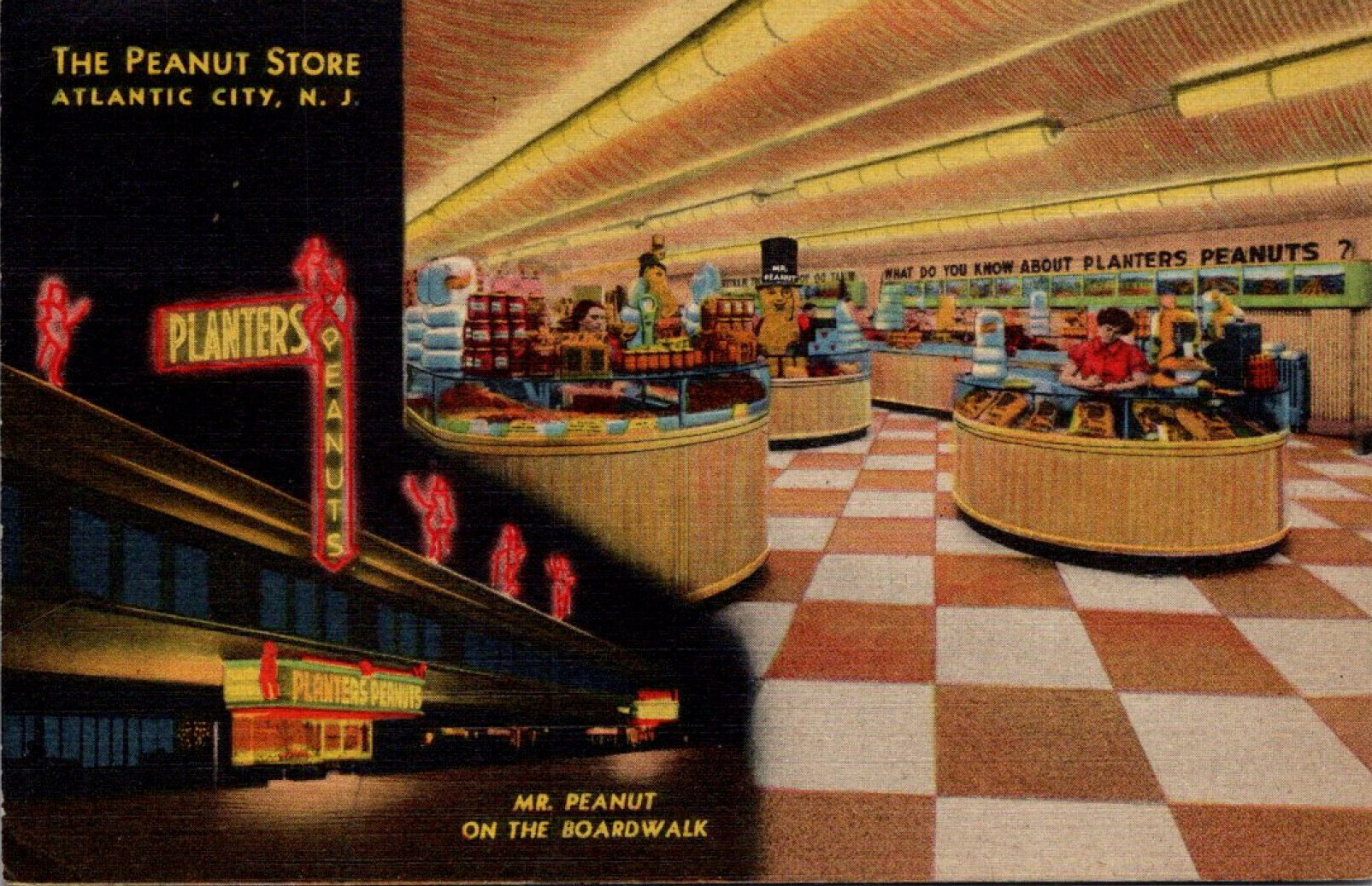 New Jersey Atlantic City The Peanut Store Mr Peanut On The Boardwalk ...