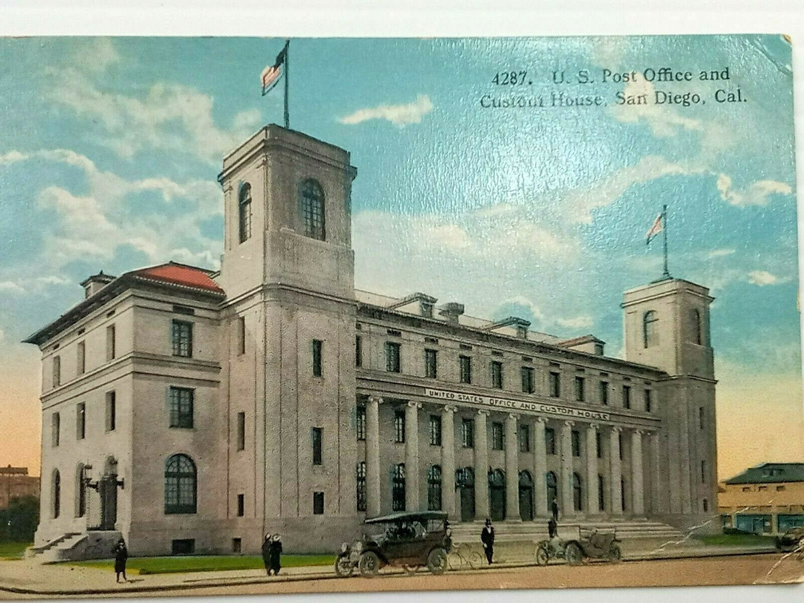 Vintage Postcard 1914 U.S. Post Office and Custom House San Diego CA ...