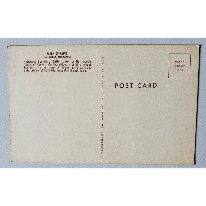 Postcard Walk of Fame Hollywood California Randolph Scott & Gary Cooper ...