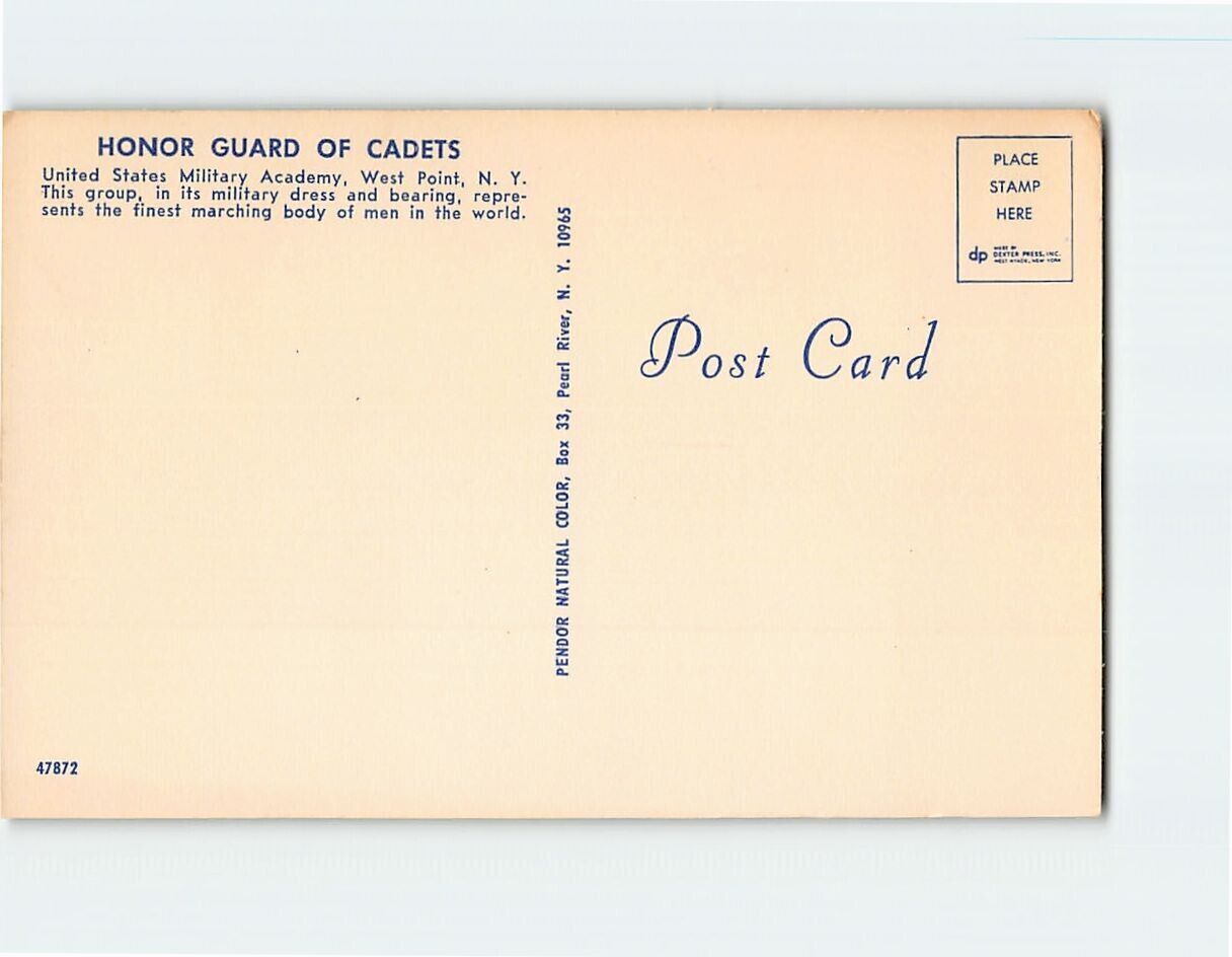 Postcard Honor Guard Of Cadets United States Military Academy West ...