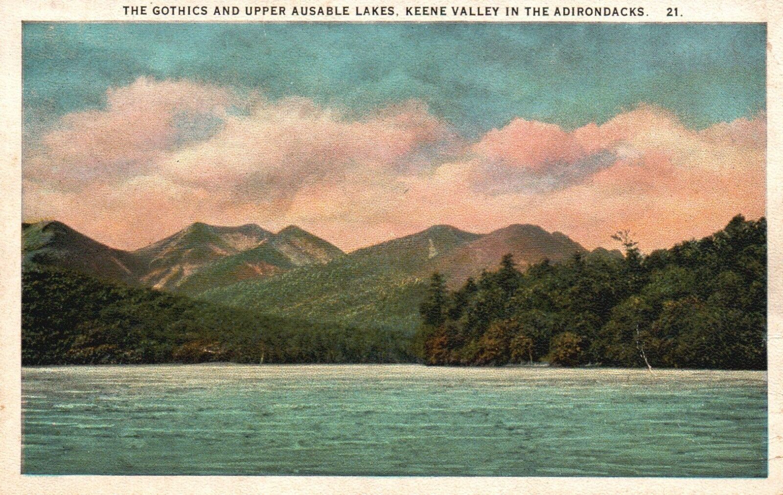 Postcard NY Keene Valley The Gothics & Upper Ausable Lakes 1929 Vintage ...
