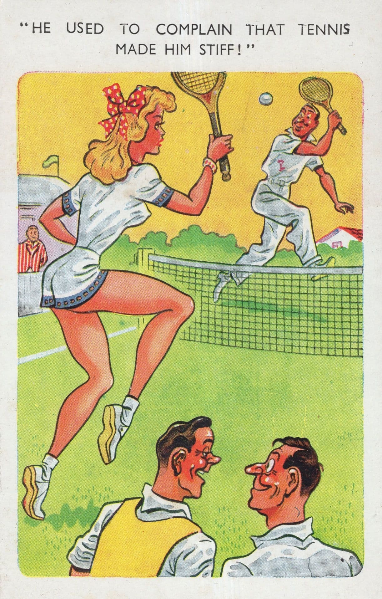 Red Hot Sexy Lady Tennis Player Match Umpire Sports Comic Postcard | Topics - Cartoons & Comics ...