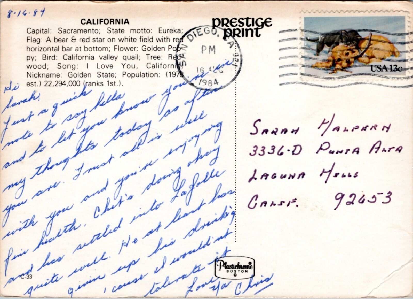 Postcard Map California - map of highways with pictures | United States ...