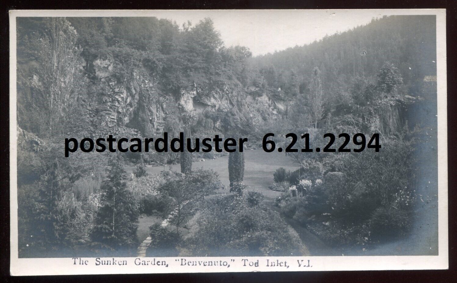 h1598 - TOD INLET BC 1920s Vancouver Island Sunken Garden. Real Photo ...
