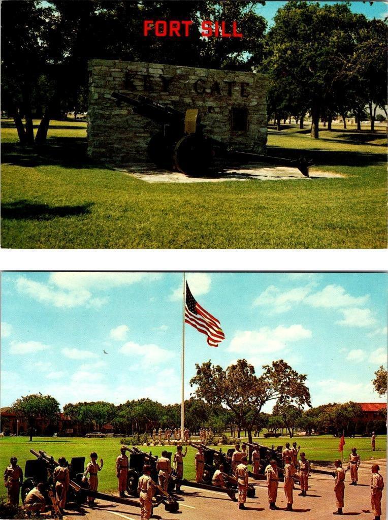 2~Postcards OK, Oklahoma FORT SILL Key Gate Entrance & Army Training ...