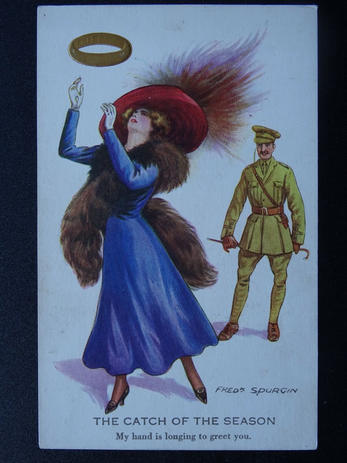 WW1 Golden Ring THE CATCH OF THE SEASON Artist Fred Spurgin c1917 ...