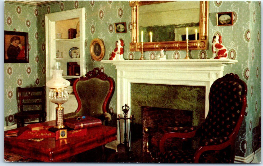 Postcard - The Parlor in the Becky Thatcher House, Hannibal, Missouri ...
