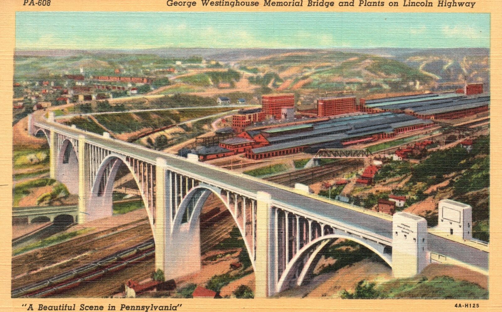 Vintage Postcard 1920's George Westinghouse Memorial Bridge & Plants ...