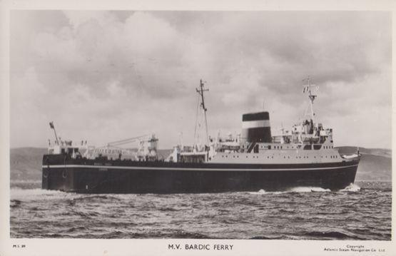 MV Bardic Ferry Atlantic Steam Navigation Company Ship Real Photo Old ...