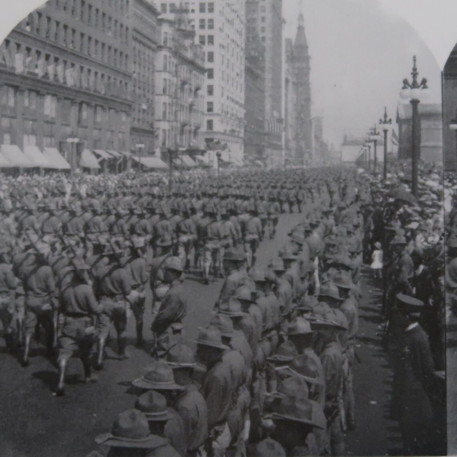 World War 1 Army Marching Chicago Aug 4 1917 On Parade Stereoview ...