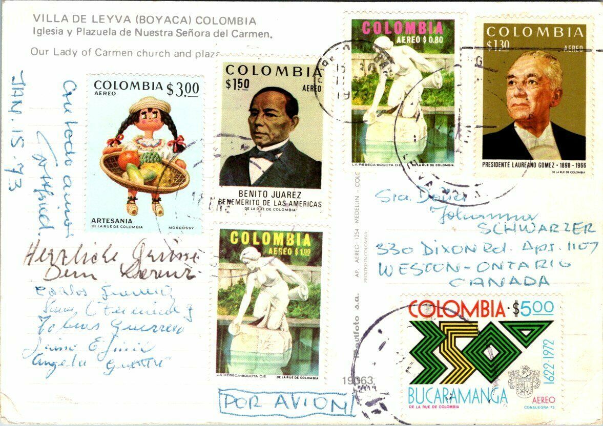 Vintage Continental Size Postcard OUR Lady of Carmen Church and Plaza ...