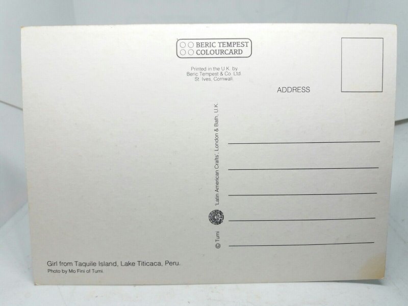 Young Peruvian Girl from Taquile Island Lake.Titicaca Peru Vintage ...