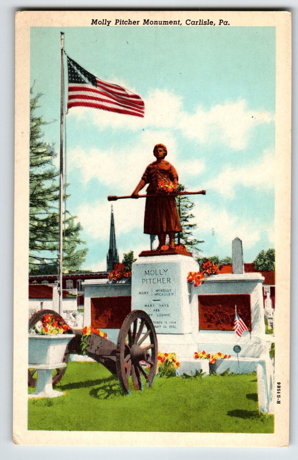 Molly Pitcher Memorial Monument Statue Carlisle Pennsylvania Postcard ...