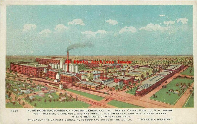 5 Postcards, Battle Creek, Michigan, Postum Cereal Company Factory ... 5 Postcards, Battle Creek, Michigan, Postum Cereal Company Factory ...