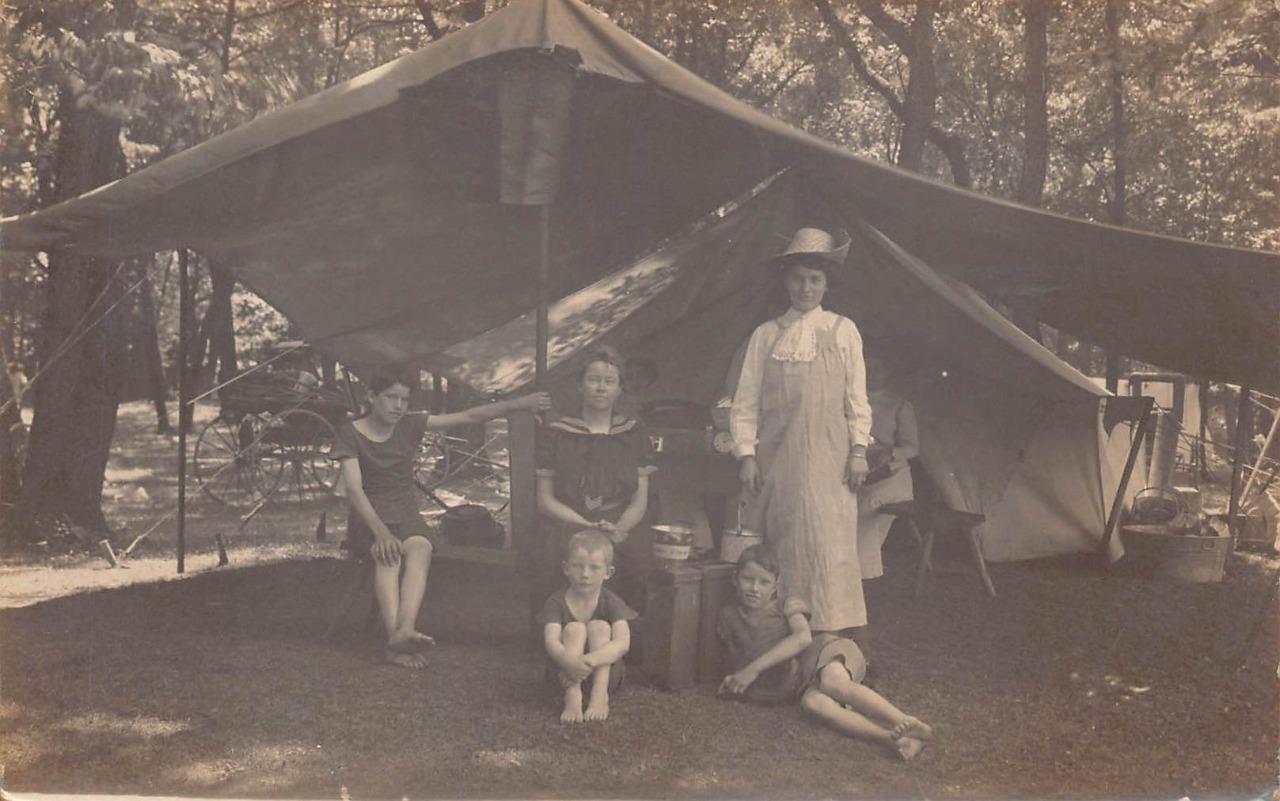Rppc Tent Encampment Mother & Children Pennsylvania Real Photo Postcard ...